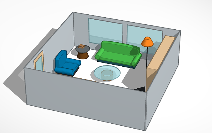 3D design LIVING ROOM - Tinkercad