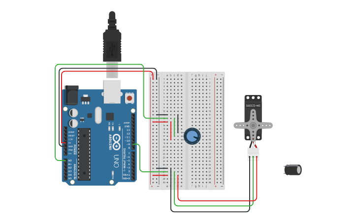 Circuit design Servo Example | Tinkercad