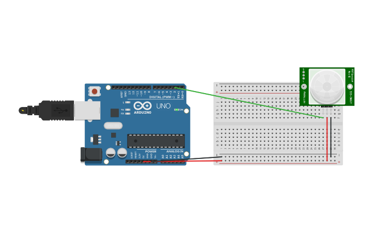 Circuit design pir sensor - Tinkercad