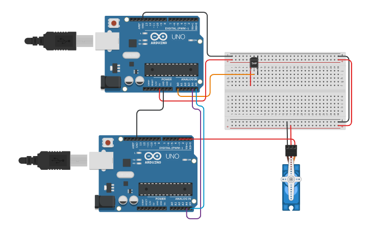 Circuit design Automatic Window - Tinkercad