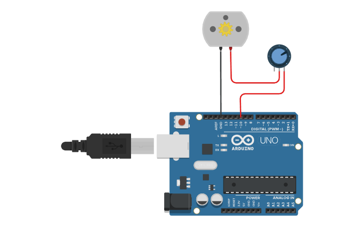Circuit design Τροφοδοσία κινητήρα μέσω arduino - Tinkercad