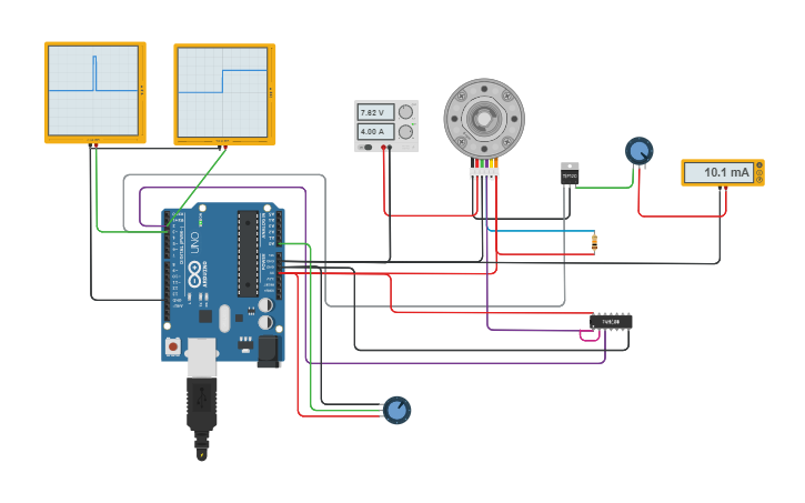 Circuit design DC Of motor controller - Tinkercad