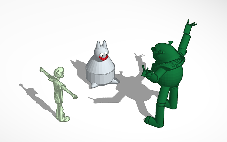 3D design shrek v shaggy v big chungus | Tinkercad
