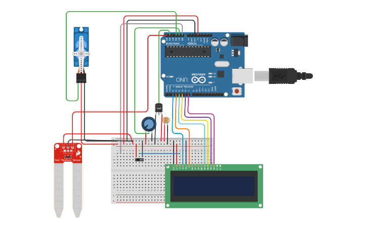 Circuit Design Copy Of 06 Lcd Servo Tinkercad