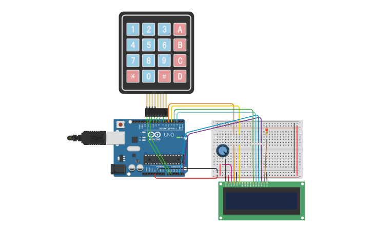 Circuit Design Keypad Lcd Tinkercad