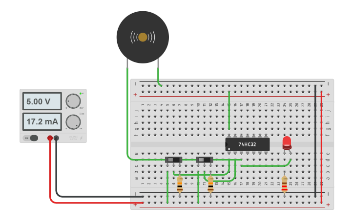 Circuit design DOOR BELL ALARM - Tinkercad