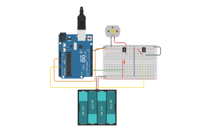 Circuit design Motor speed with temperature sensor - Tinkercad