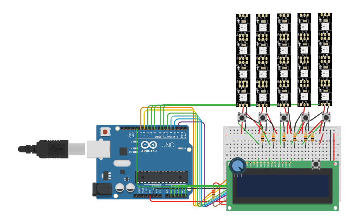 Circuit design Guitar Hero - Tinkercad