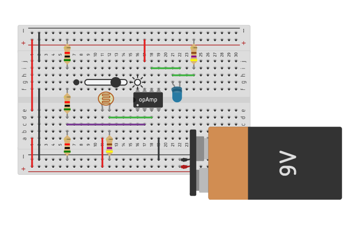 Circuit design Komparátor LM741 - Tinkercad