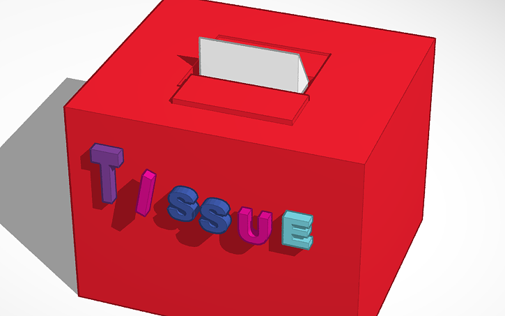 3D design tissue box - Tinkercad