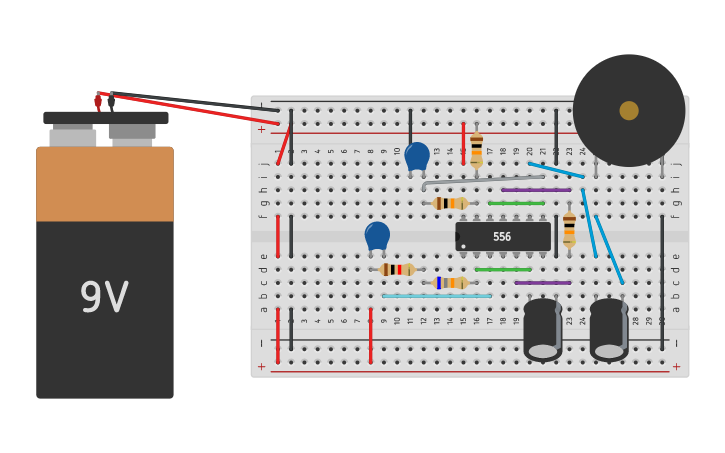 Circuit design Police Siren - Tinkercad