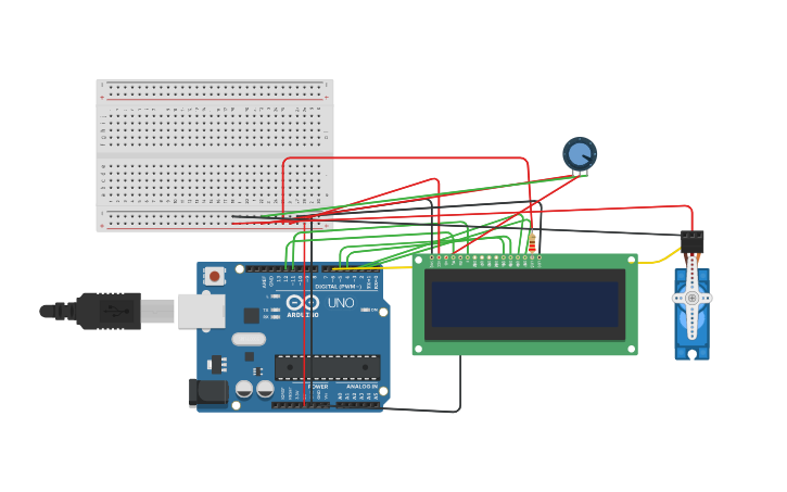 Circuit Design Servo Motor Rotation According To Time Tinkercad