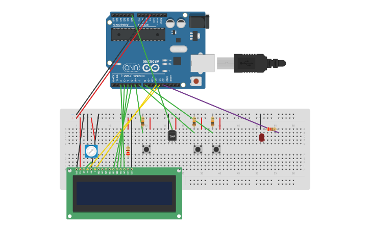 Circuit design Temperature Controller - Tinkercad