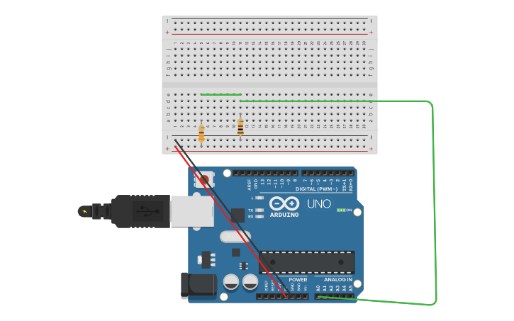 Circuit design Reading voltage using analogRead - Tinkercad