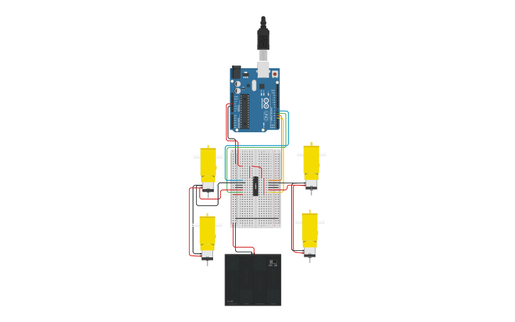 Circuit Design 4wd Bluetooth Control Tinkercad