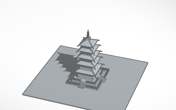 3D design Project Example - Pagoda - Tinkercad