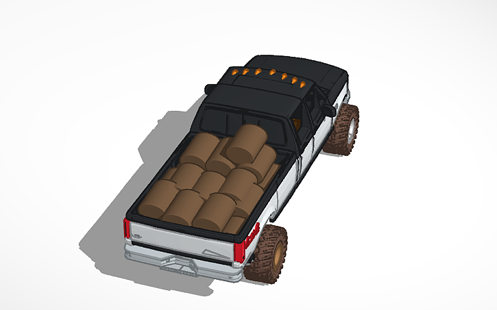 3D design 1998 ford f-350 long bed crew cab log edition - Tinkercad