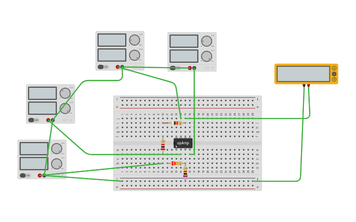 Circuit design Simulacion 7 "Diferencial" - Tinkercad