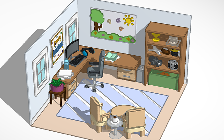 3D design Office/Chilling Room (Updated) - Tinkercad