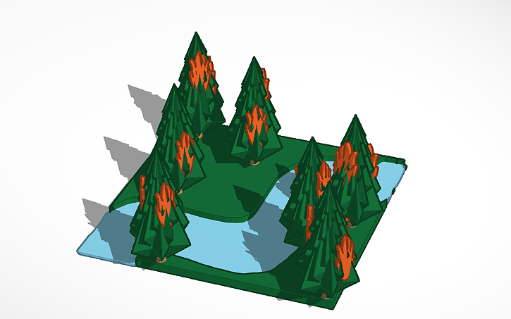 3D design Bosque en llamas - Tinkercad
