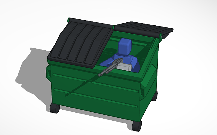 3D design motorized dumpster - Tinkercad