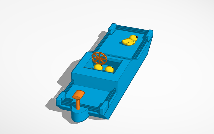 3D design ducks in motor boat - Tinkercad