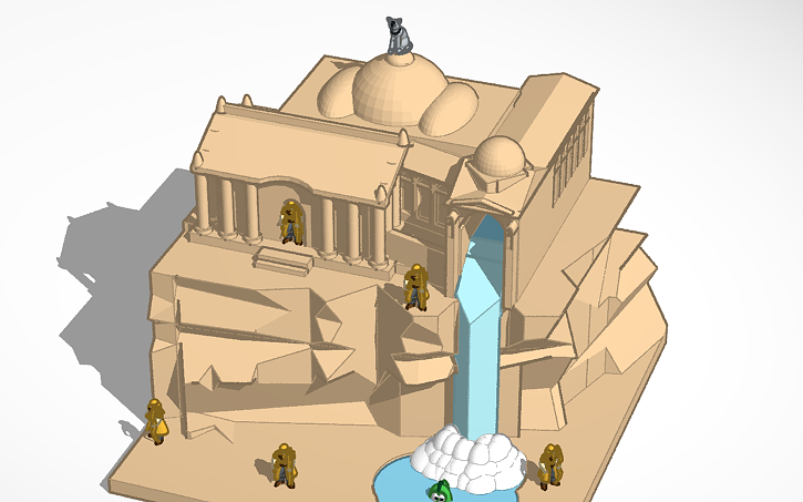 3D design waterfall house | Tinkercad