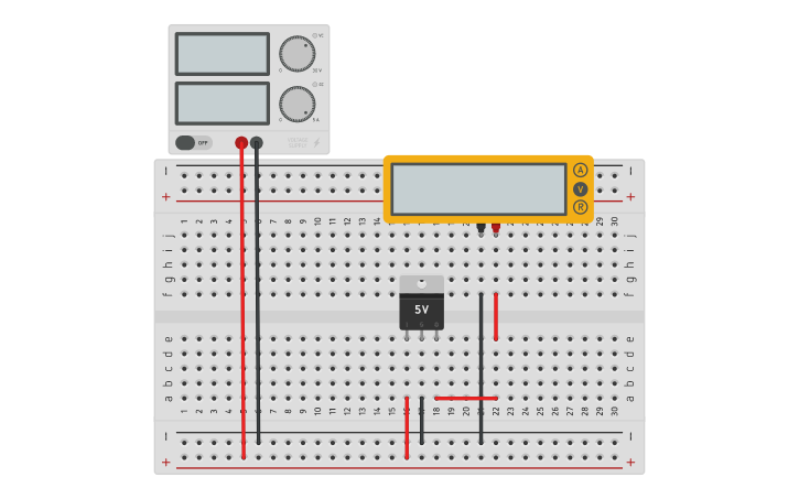 Circuit design voltage regulator - Tinkercad