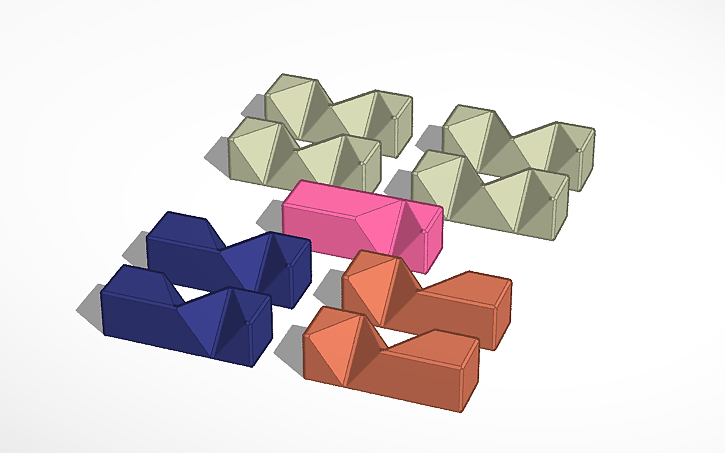 3D design 6/7-piece Diagonal Burr [4] - Tinkercad