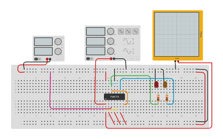 Circuit design 2-BIT SYN UP COUNTER - Tinkercad