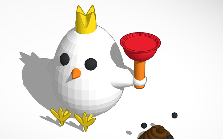 3D design Plunger Chick "POOP DUTY" - Tinkercad