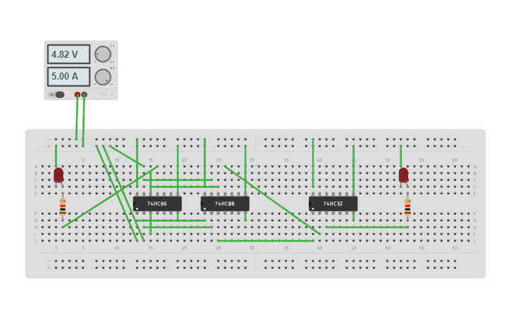 Circuit design Full-adder - Tinkercad