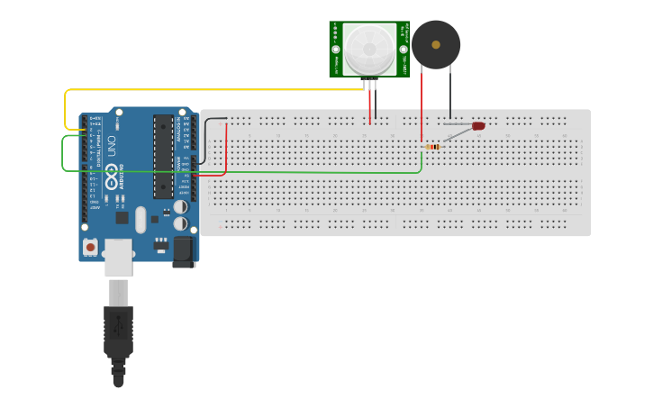 Circuit design PIR Sensor - Tinkercad