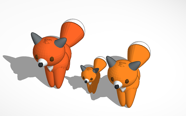 3D design fox framily ;3 - Tinkercad