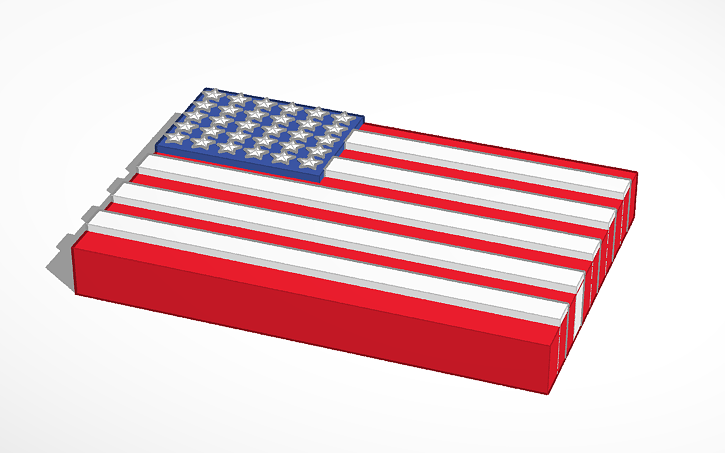 3D design American Flag - Tinkercad