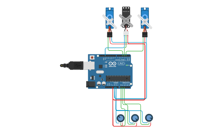 Circuit design Aufgabe 2 Servo | Tinkercad