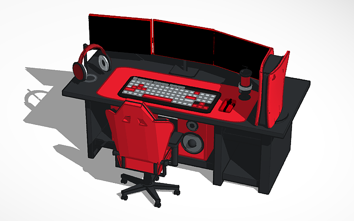 3D design god like gaming setup - Tinkercad