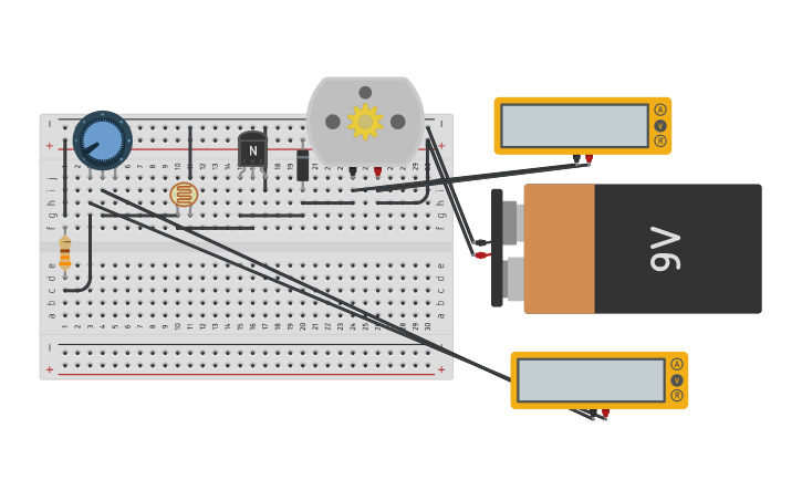 Circuit design transistor | Tinkercad