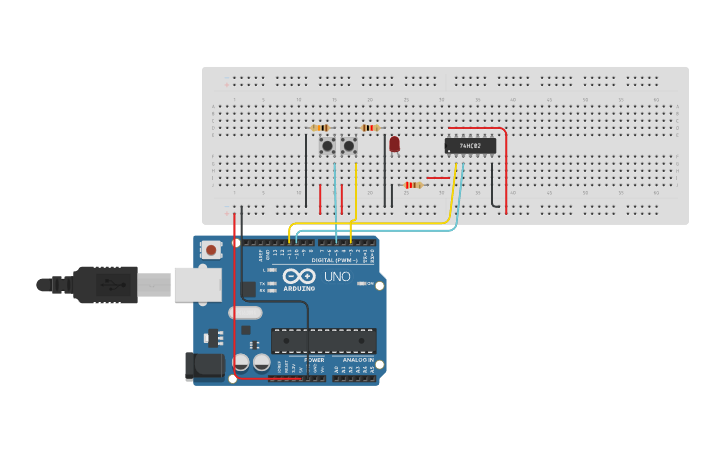 Circuit design Arduino-Controlled Logic Gate - Tinkercad