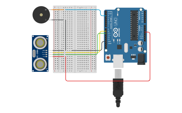 Circuit Design Obstacle Detector Tinkercad