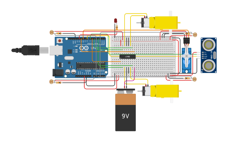 Circuit design ROBOT AVOIDER | Tinkercad