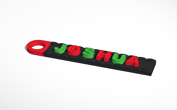 3D design Joshua name tag - Tinkercad