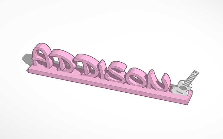 3D design addie-nameplate - Tinkercad