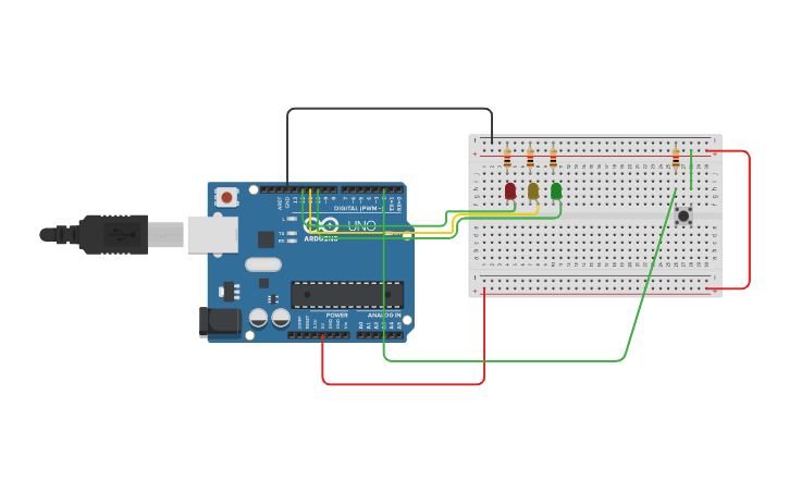 Circuit design Traffic Light Simulator - Tinkercad