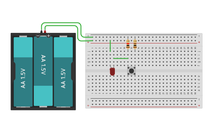 Circuit design PUSH BRIGHT | Tinkercad
