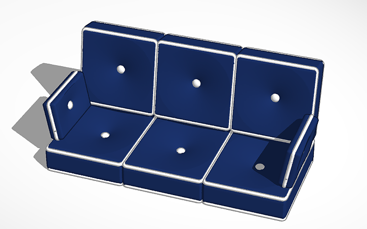 3D design Blue Couch Cushions - Tinkercad