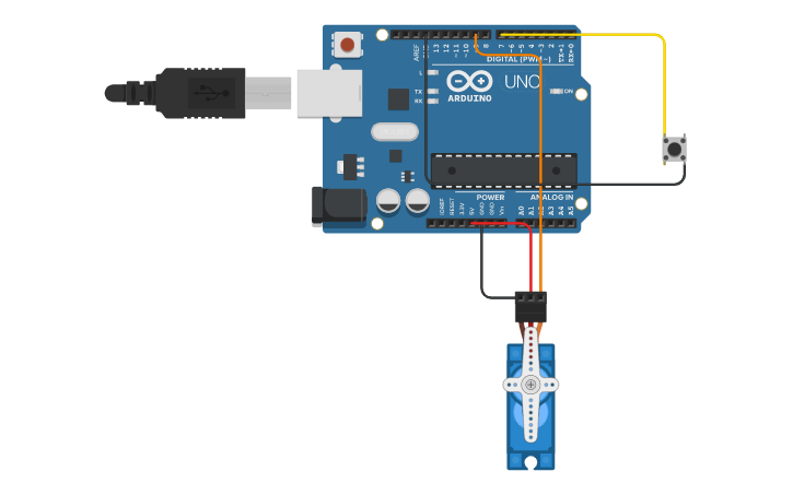 Circuit Design Esquemático Micro Servo Com Botão Tinkercad