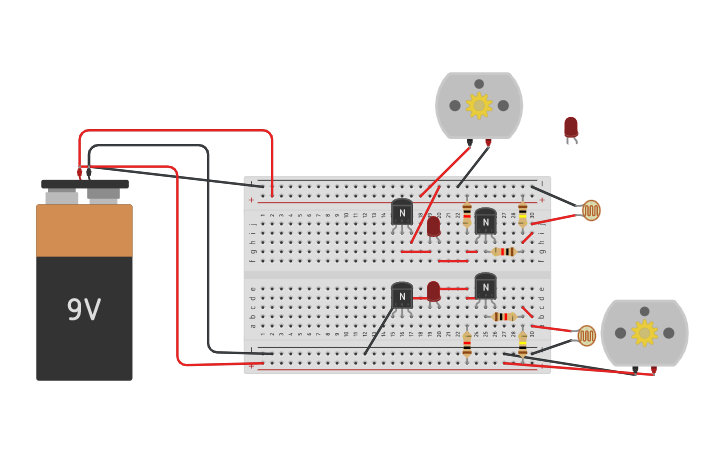 Circuit design LDR-MOTOR - Tinkercad