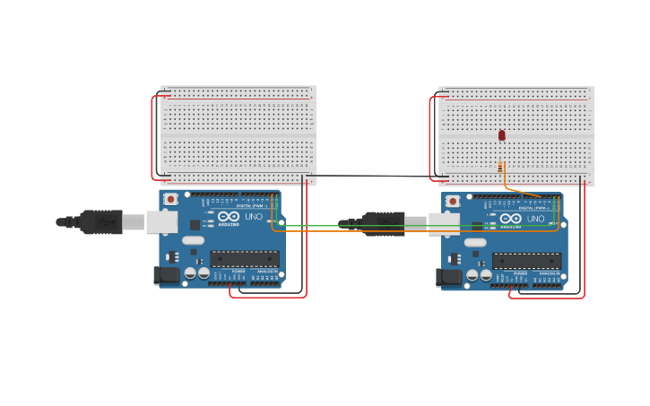 Circuit Design Comunicación Entre Arduinos Tinkercad