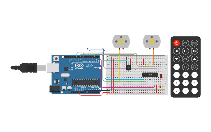 Circuit design Arduino RC Robot - Tinkercad